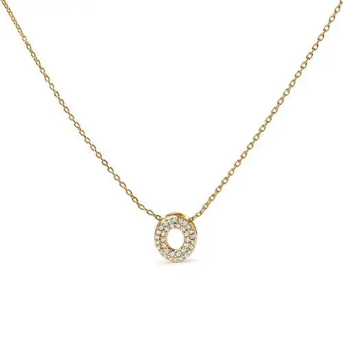 HAUS OF BRILLIANCE 10k Gold Diamond Accent Initial Pendant Necklace - Yellow | O